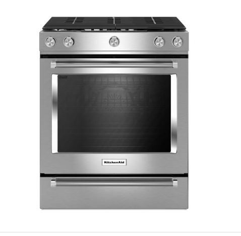 New KitchenAid 30-Inch 5-Burner Gas Slide-In Convection Range Model ...