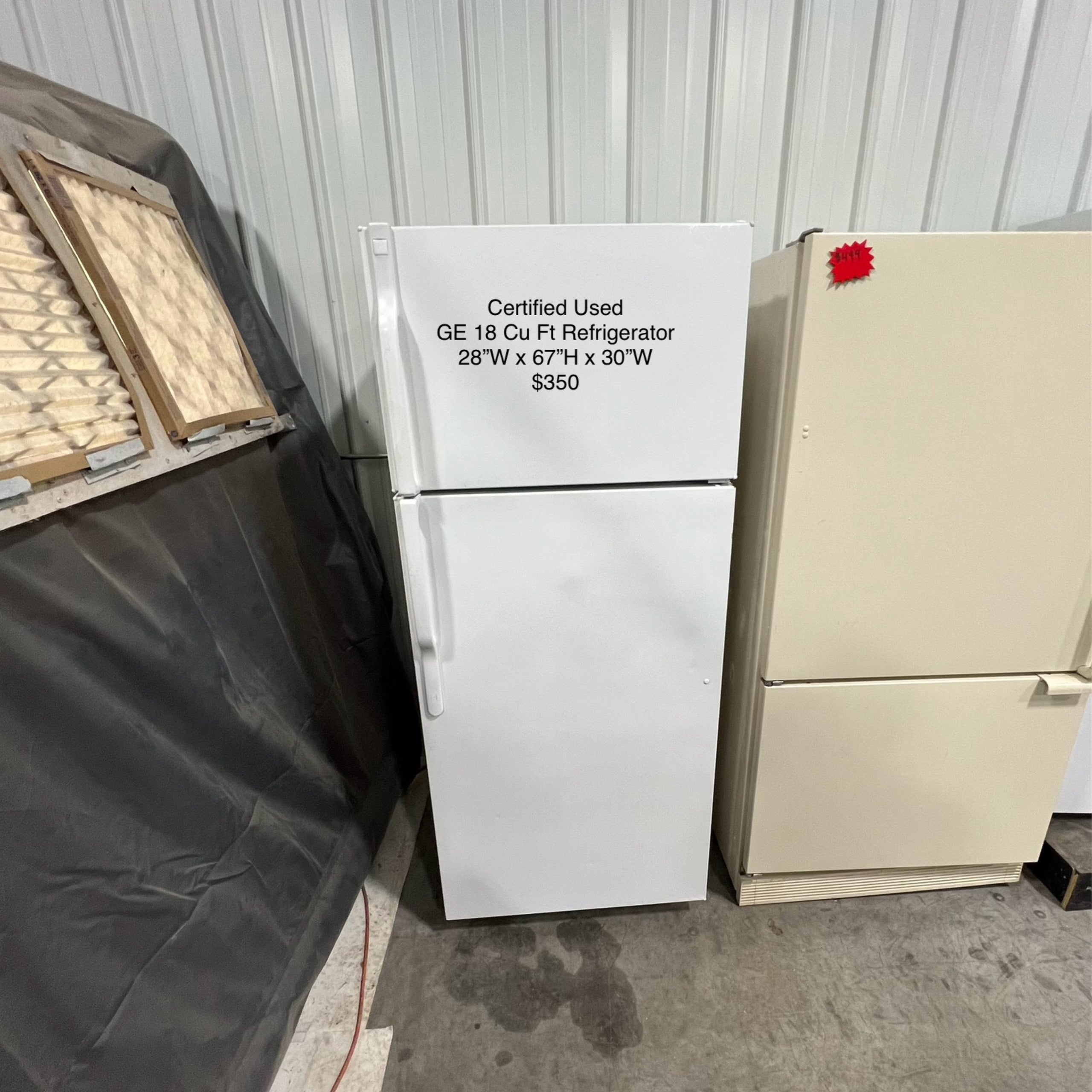 Certified Used GE 18 Cu Ft Refrigerator | Spin Cycle Discount Appliance LLC